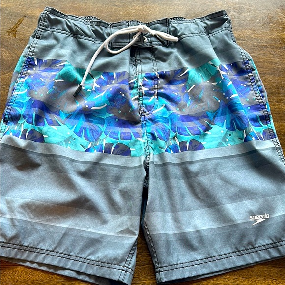 Speedo | Swim | Speedo Mens Blue And Gray Board Shorts Swim Trunks For ...